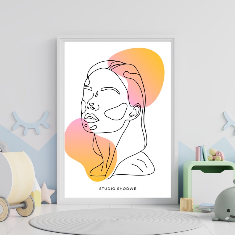 Female Body Line Drawing Art Print Lady Female Abstract Continuous ...