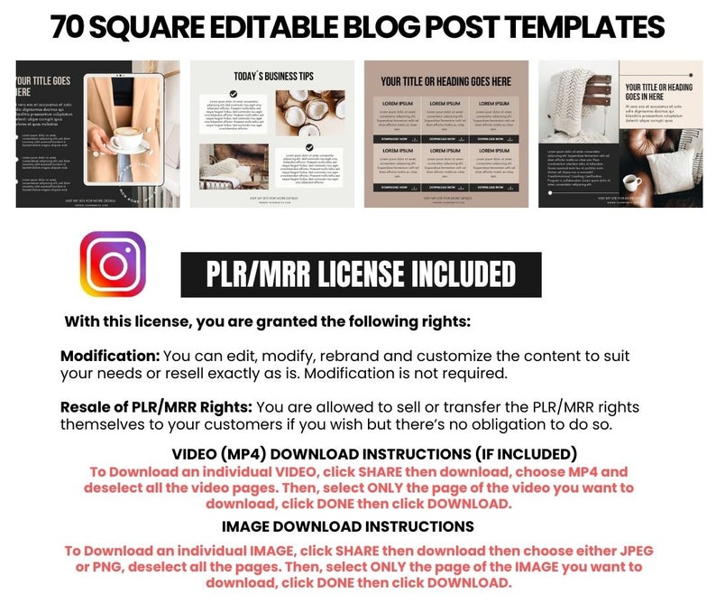 70 Blog Posts Templates With Master Resell Rights | Done-for-you Social ...