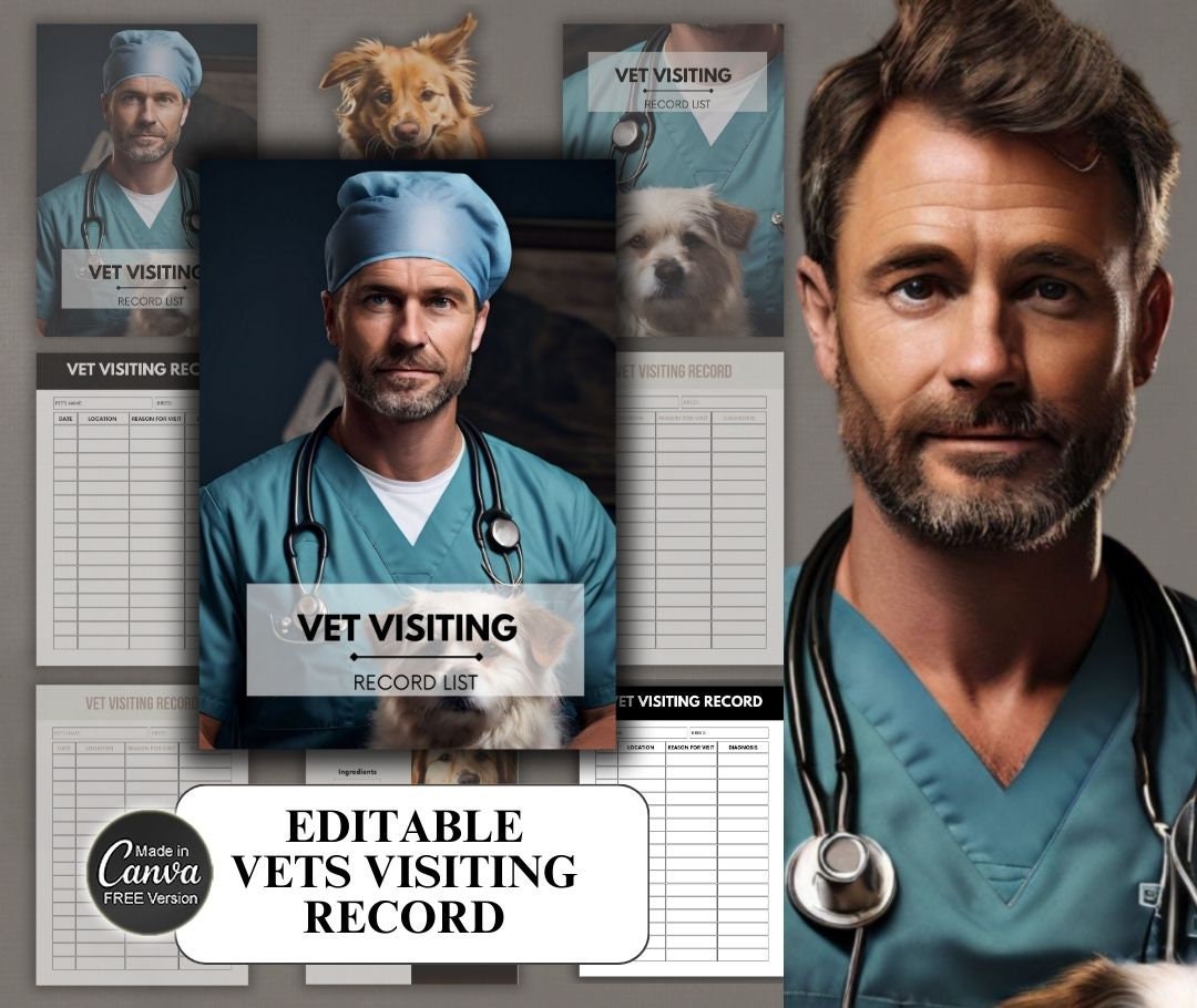 Vets Visiting Records List + Canva Templates + MRR | Vets Appointment ...