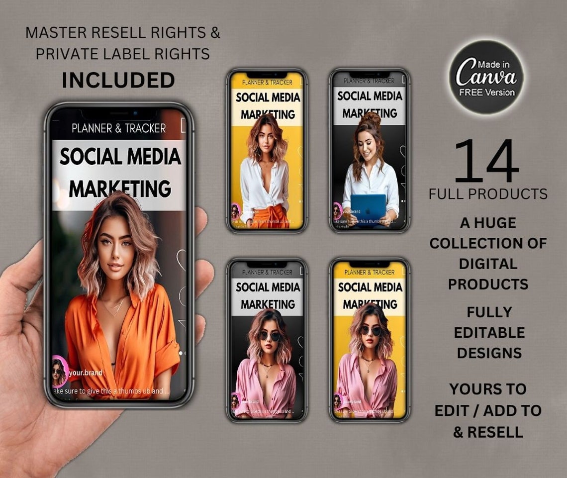 HUGE Social Media Products Bundle Canva Templates MRR Social Media Mrr ...