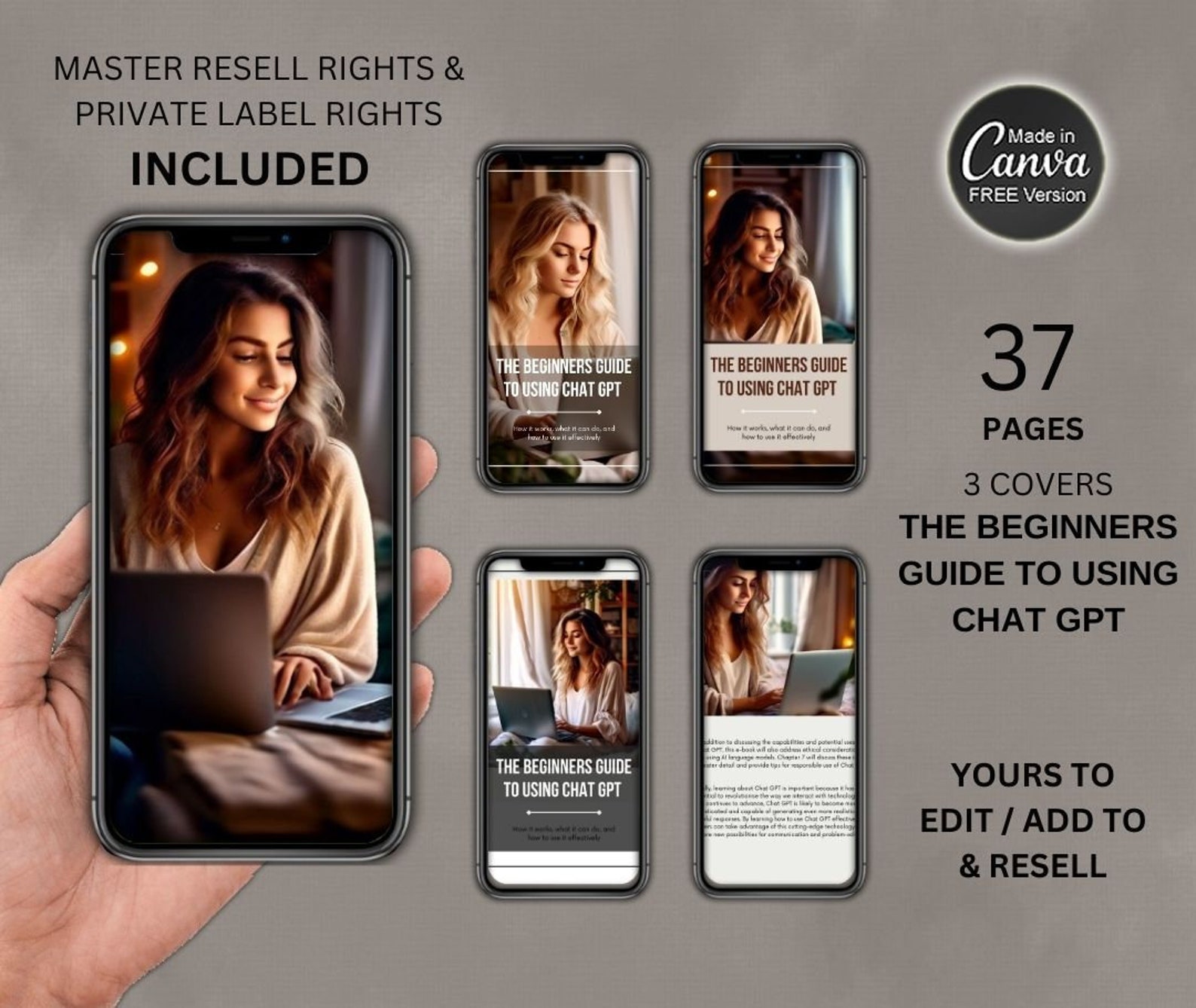 Chat GPT Beginners Guide Canva Template MRR - Etsy