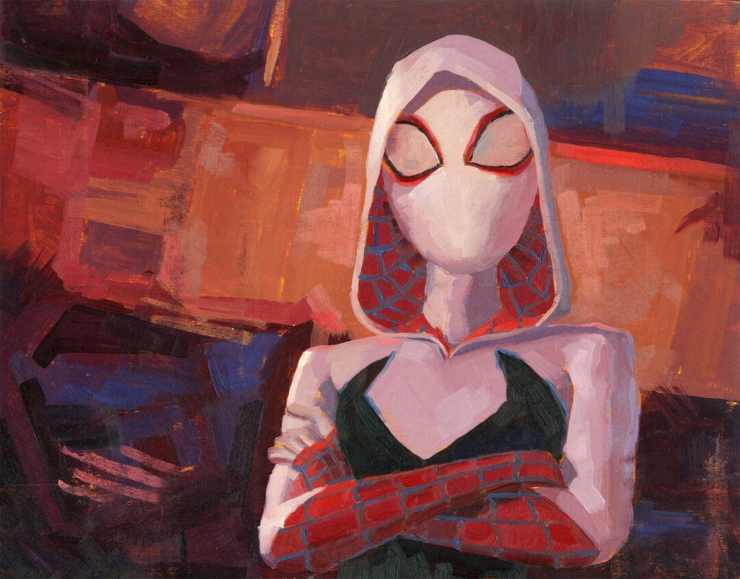 Gwen Stacy is Spider-man Grounded Oil Painting on Birch - Etsy