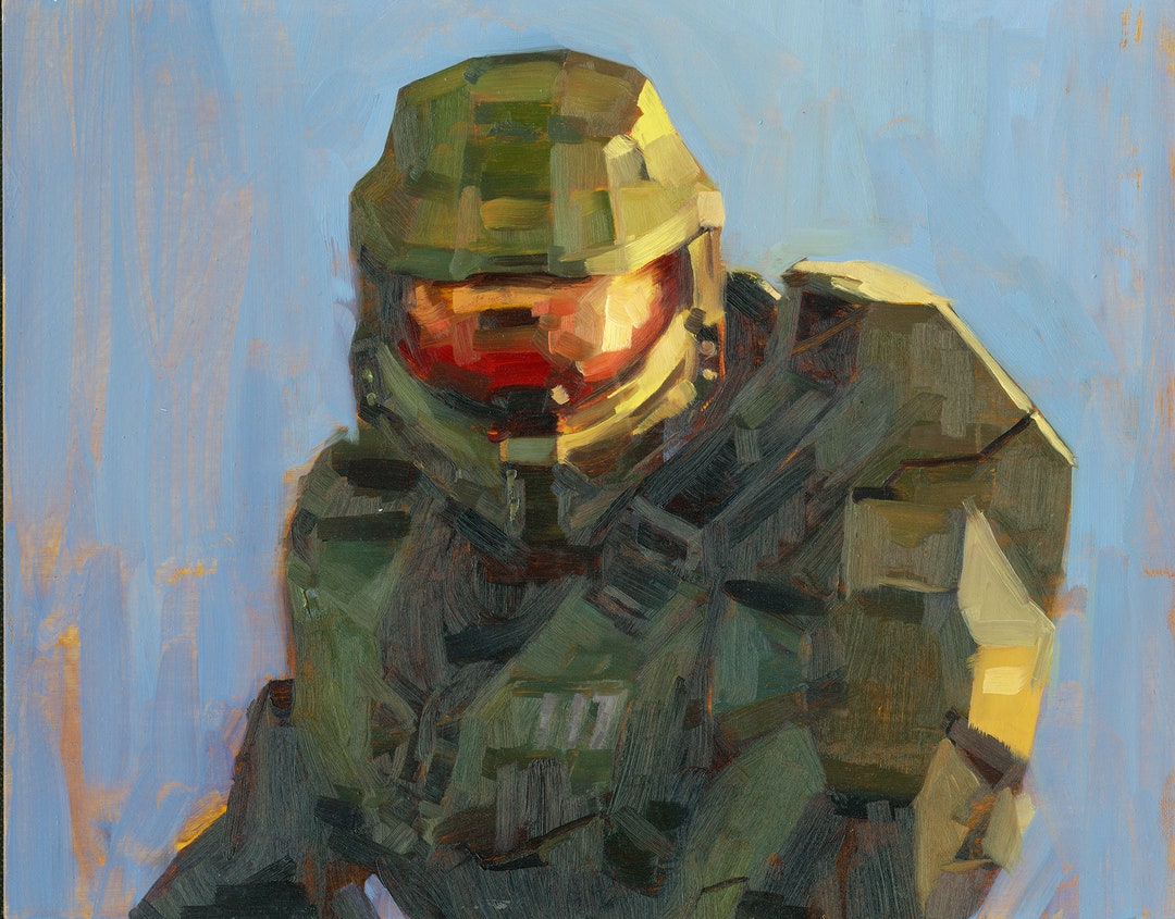 Master Chief Oil Painting on Birch: Handcrafted Halo Art (11x14) - Etsy