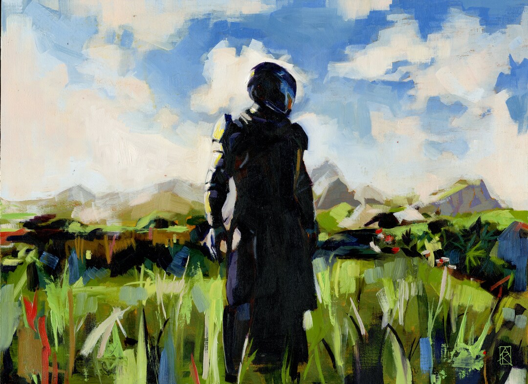 Starfield 'the Hunter' Oil Painting on Birch – Handcrafted Sci-fi Art ...