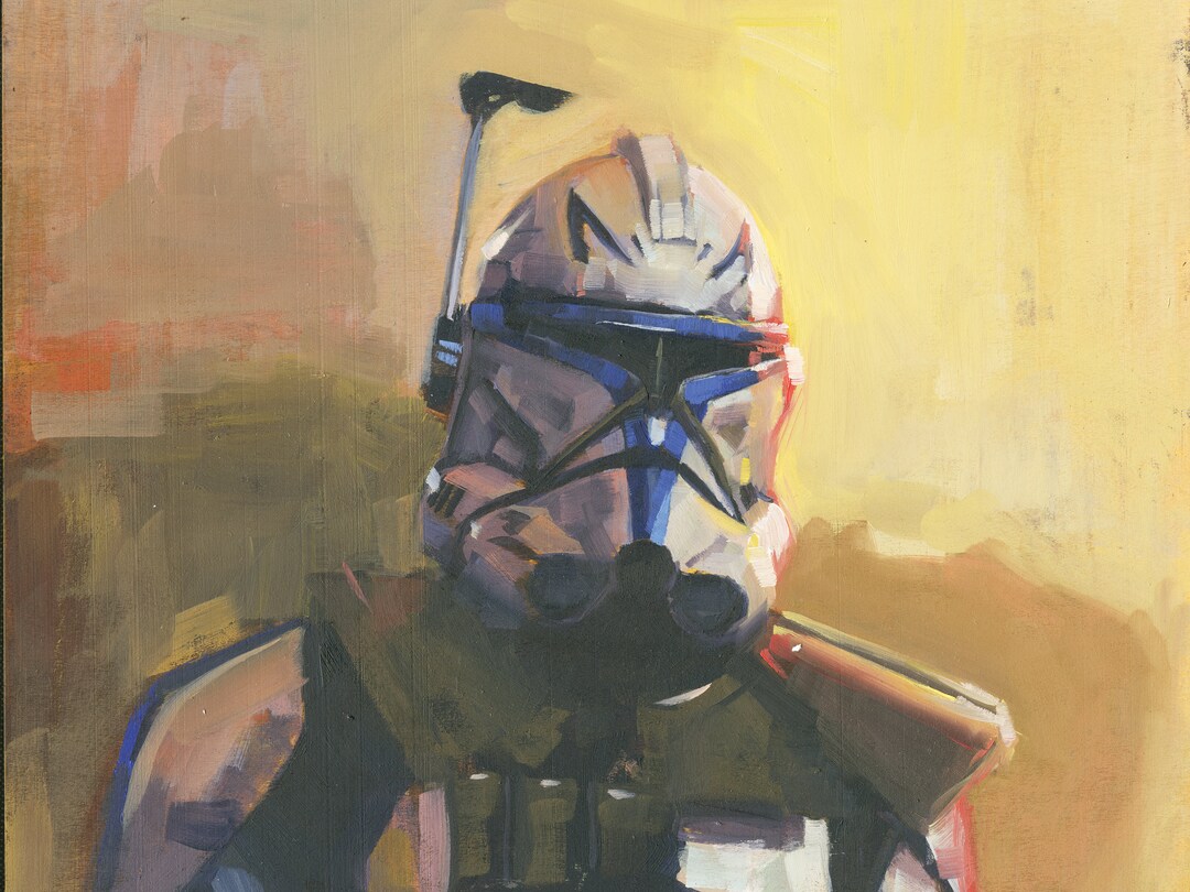 Star Wars Captain Rex Oil Painting on Birch – Handcrafted Art With Bold ...