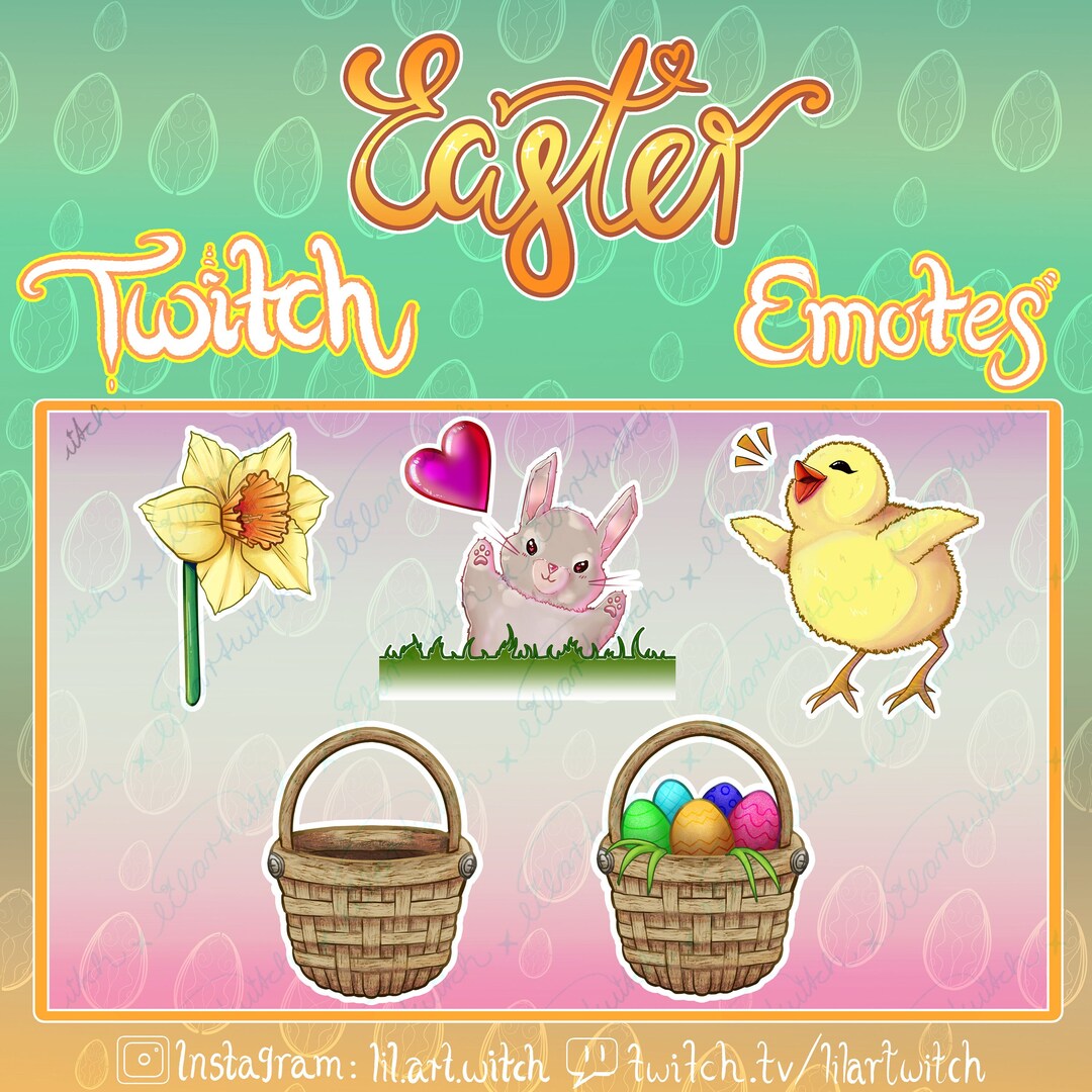 Twitch Easter Emotes 112x112px - Etsy