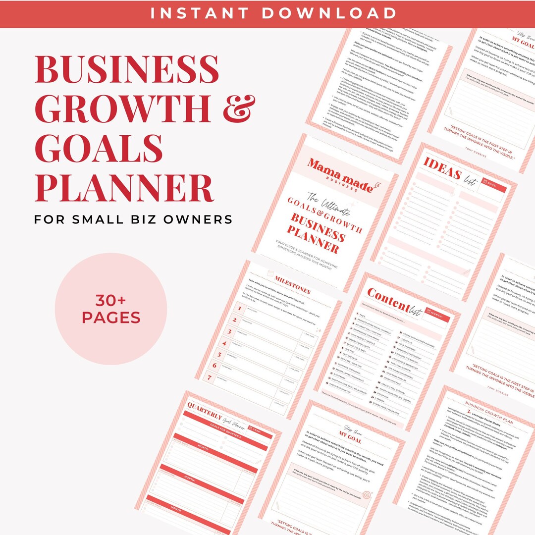 Business Growth & Goal Planner | | Business Plan | to Do List | Instant ...