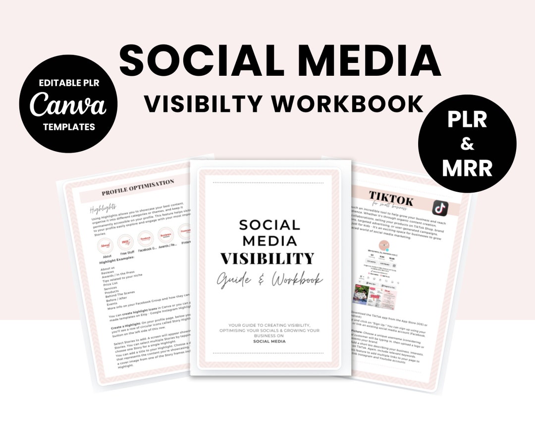 Social Media Visibility Guide and Workbook Template (canva) PLR MRR ...
