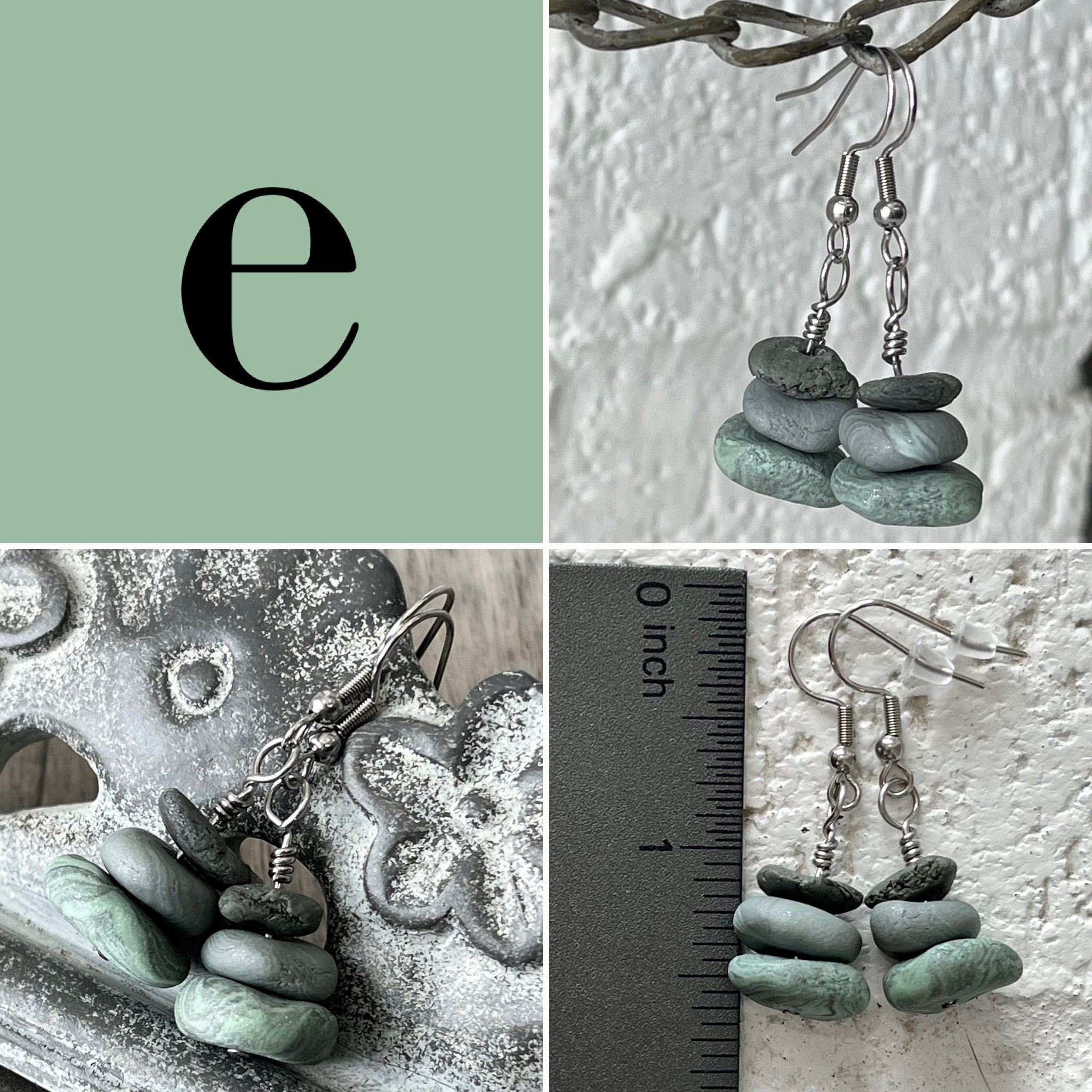 Cairn Earrings: Forest Colors - Etsy