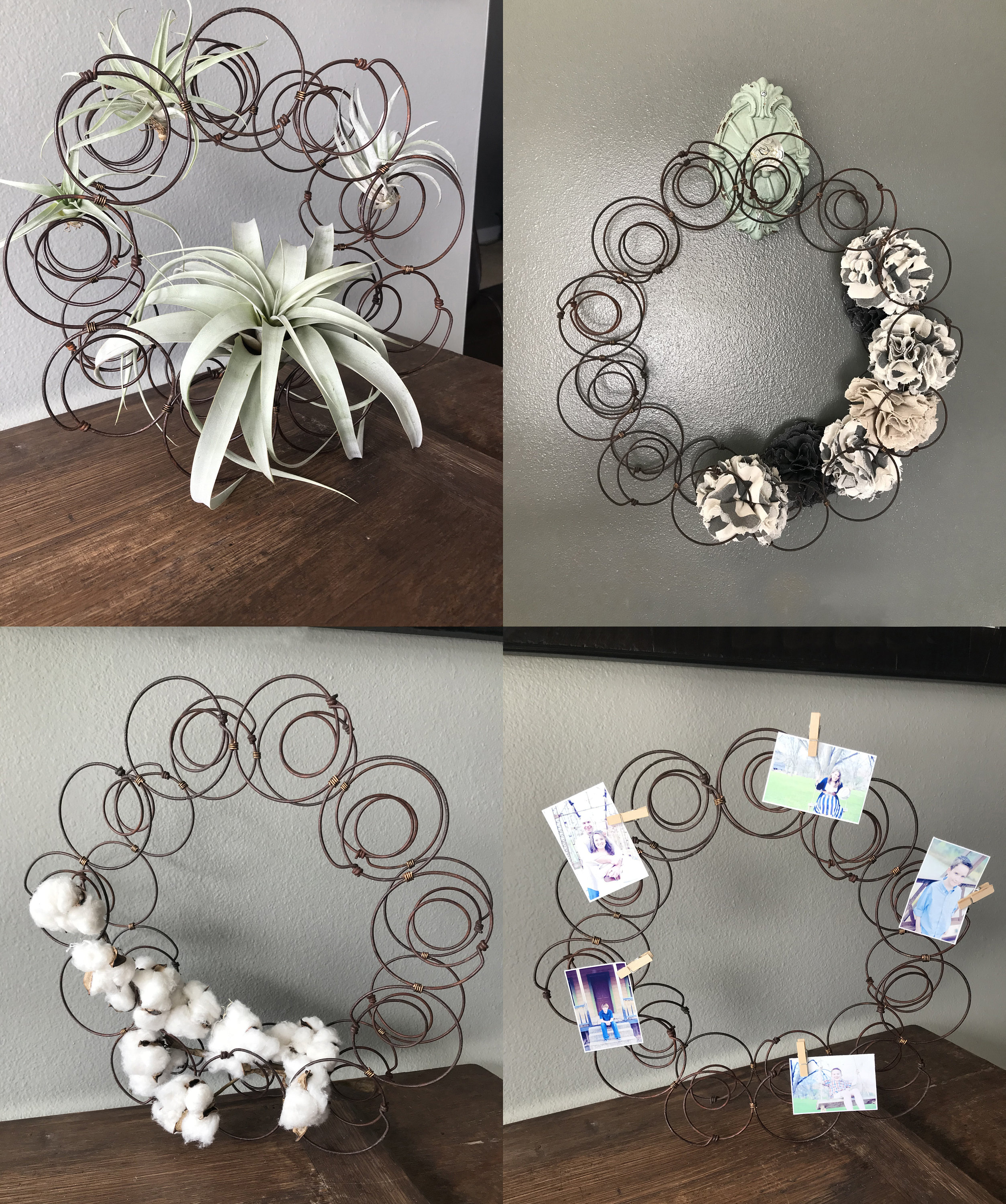 Antique Bedspring Wreath 12.25" | Airplant or Succulent Display ...
