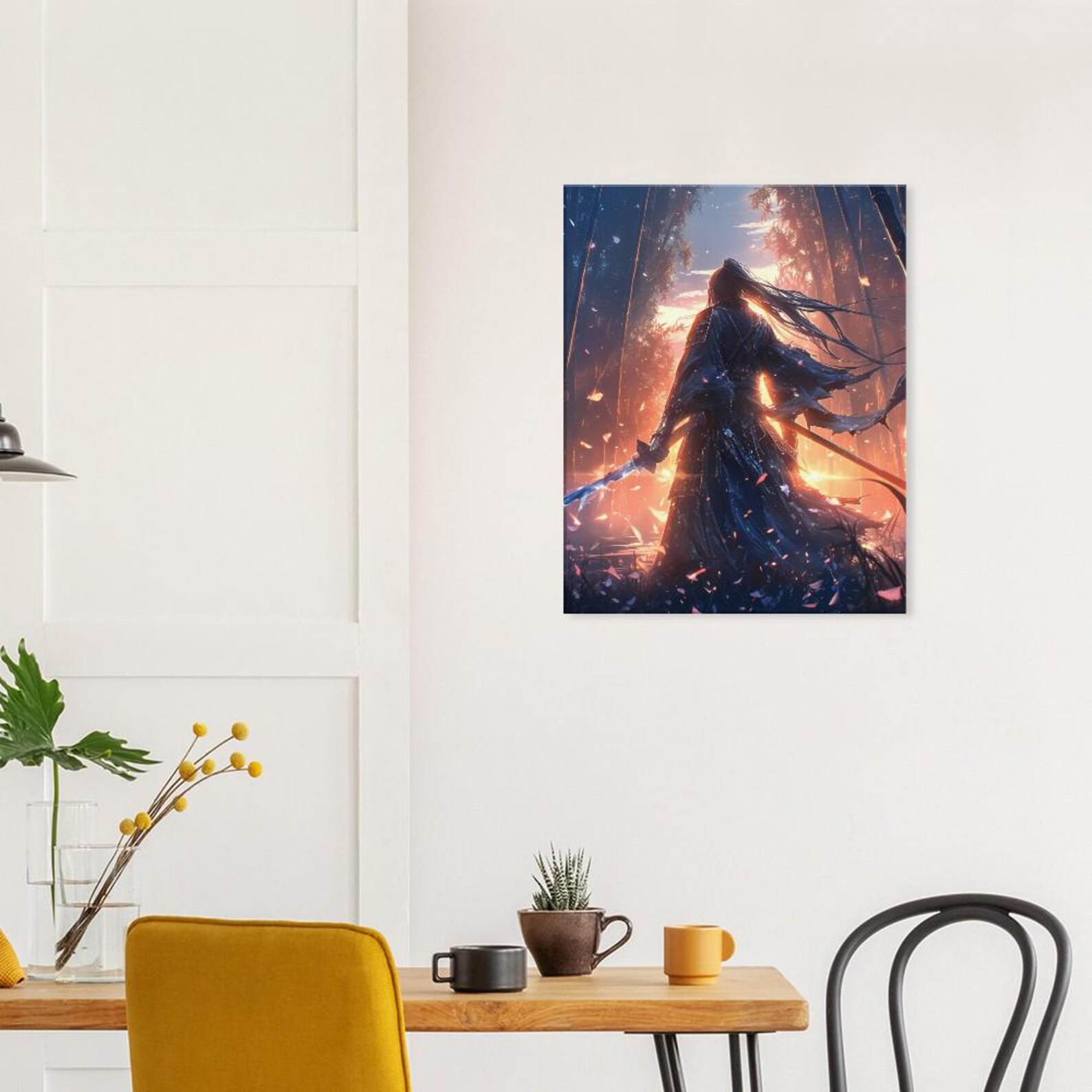 Samurai's Resolve: Dramatic Anime Warrior Canvas Print - Epic Lone ...