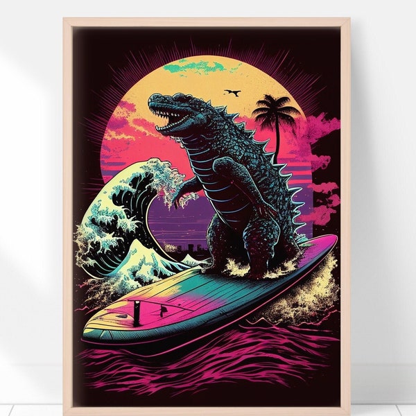 Tron Digital World Wall Art, Retro 80s Synthwave Printable, Digital ...