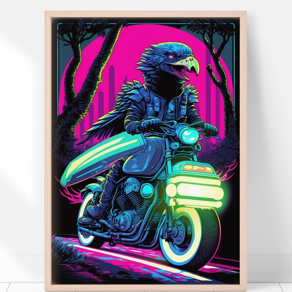 Tron Digital World Wall Art, Retro 80s Synthwave Printable, Digital ...