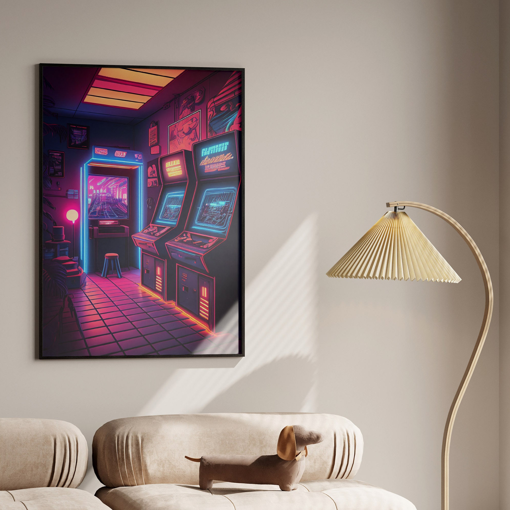 Retro Arcade Synthwave Wall Art, Retro 80s Print, Downloadable Digital ...