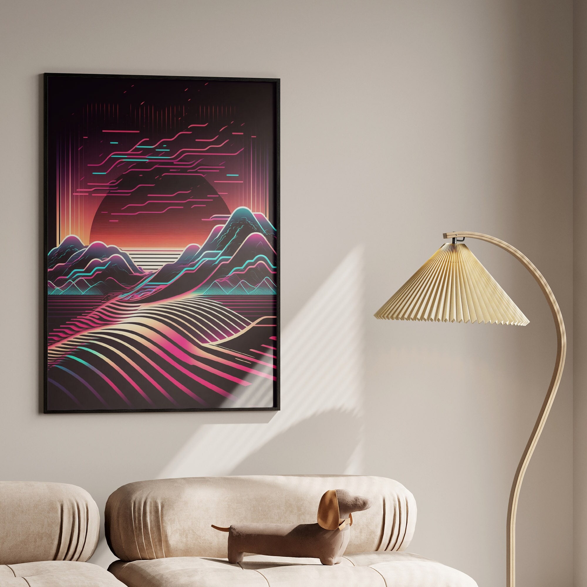 Tron Digital World Wall Art, Retro 80s Synthwave Printable, Digital ...