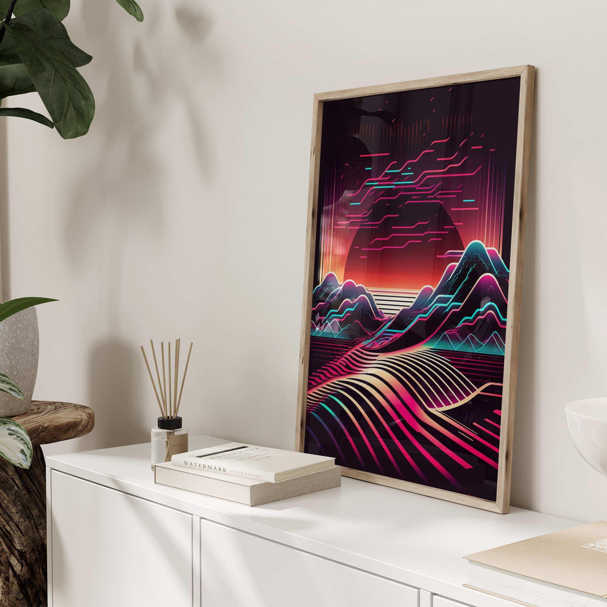 Tron Digital World Wall Art, Retro 80s Synthwave Printable, Digital ...