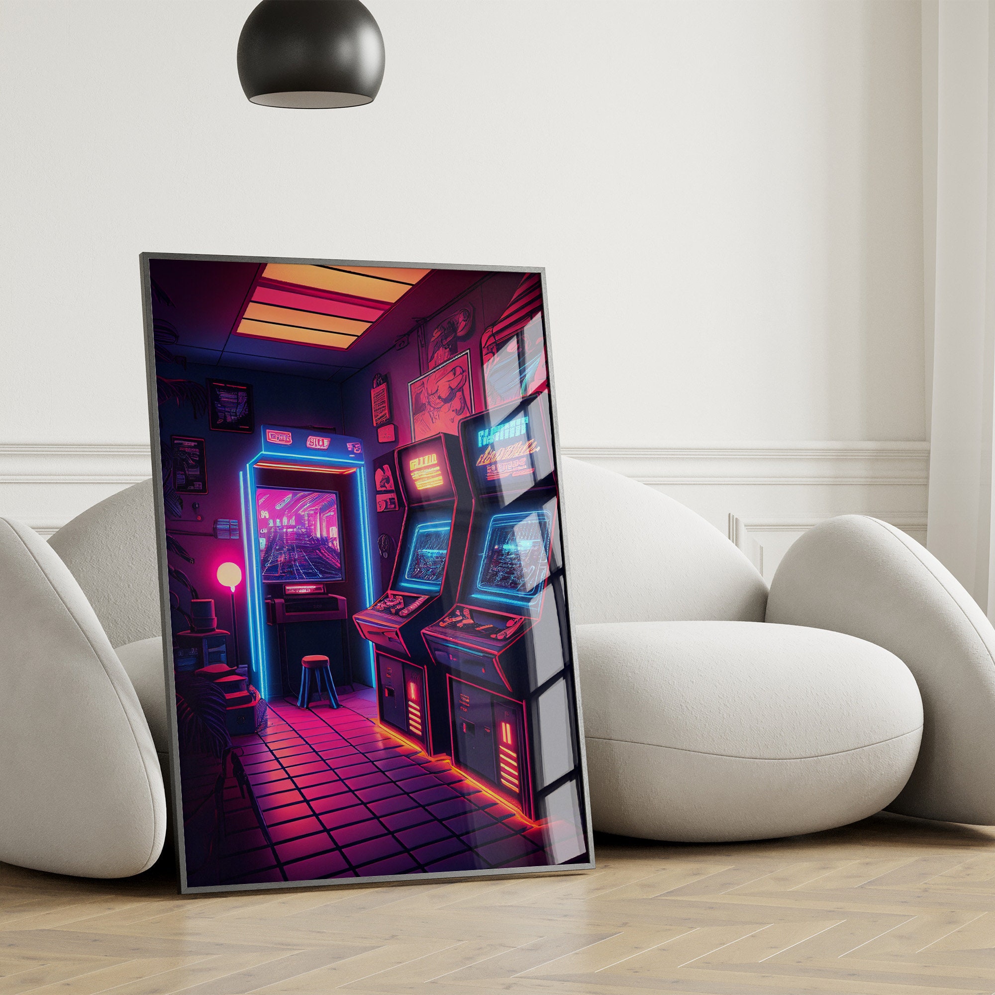 Retro Arcade Synthwave Wall Art, Retro 80s Print, Downloadable Digital ...