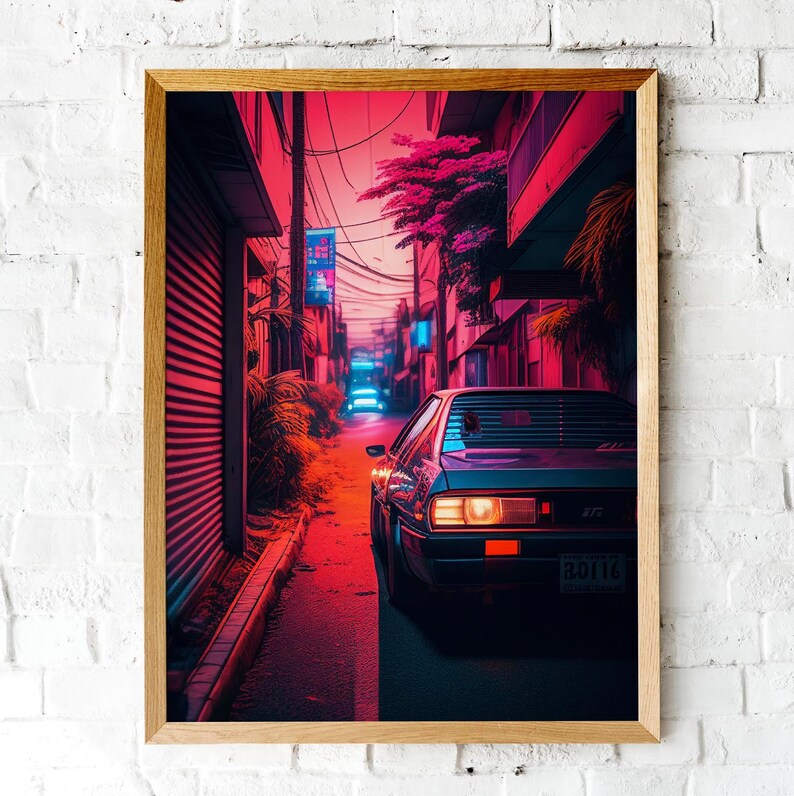 Tokyo City Wall Art, Retro 80s Synthwave Printable, Downloadable ...