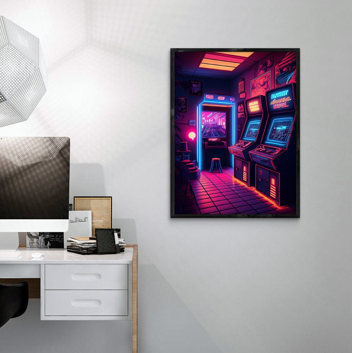 Retro Arcade Synthwave Wall Art, Retro 80s Print, Downloadable Digital ...