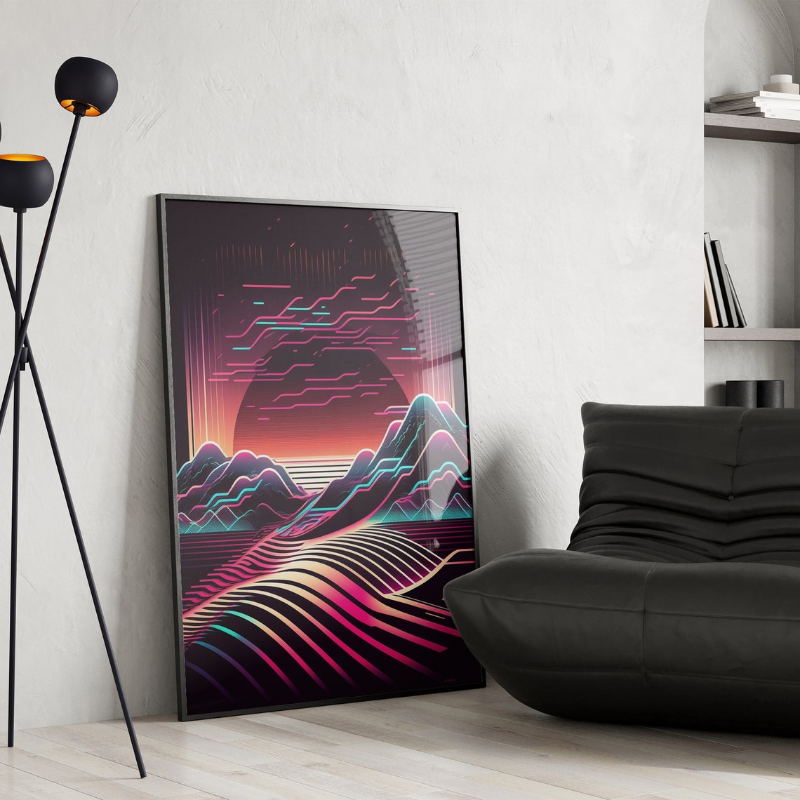 Tron Digital World Wall Art, Retro 80s Synthwave Printable, Digital ...