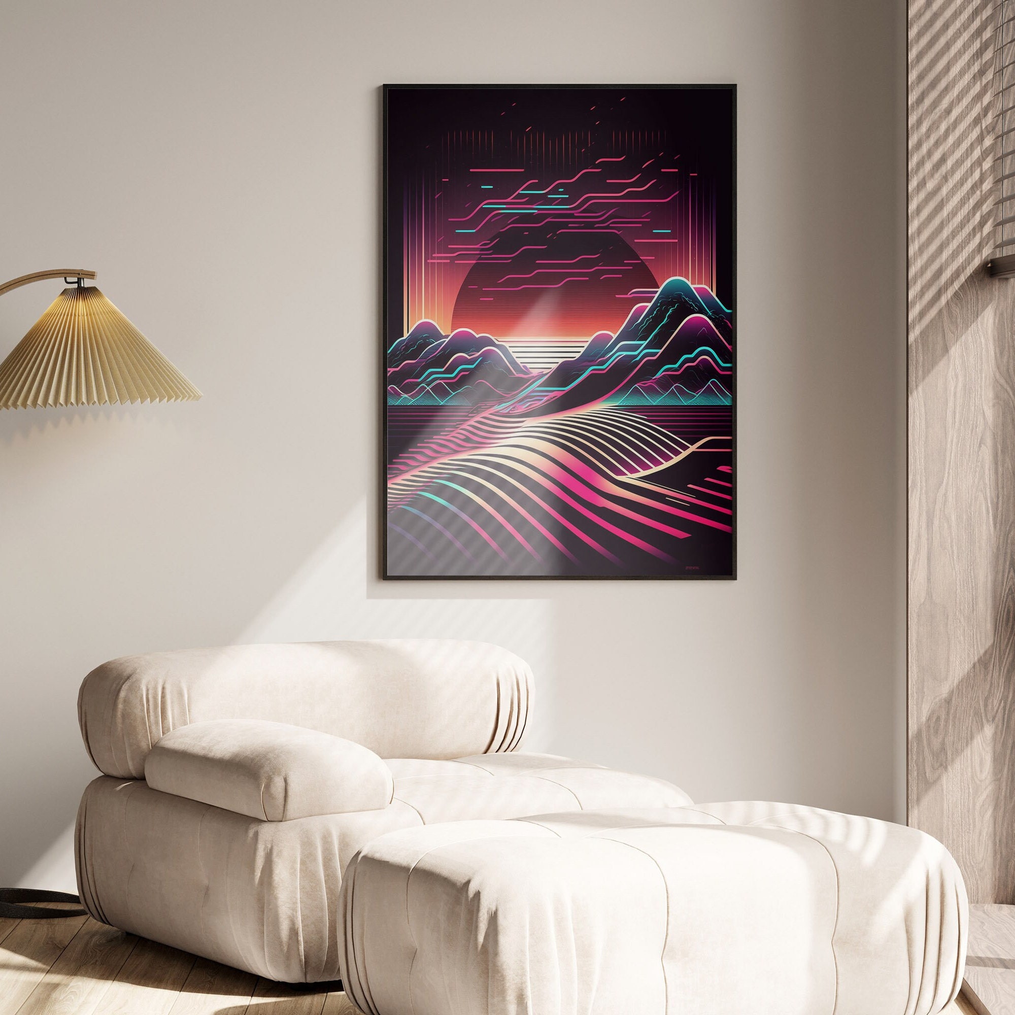 Tron Digital World Wall Art, Retro 80s Synthwave Printable, Digital ...