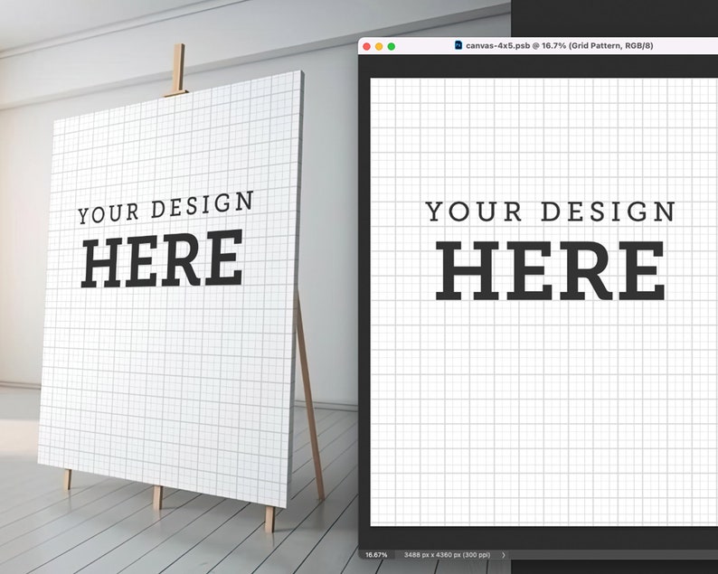 4 Professional Portrait Easel Canvas 4x5 Mockups #16 - Templates for ...