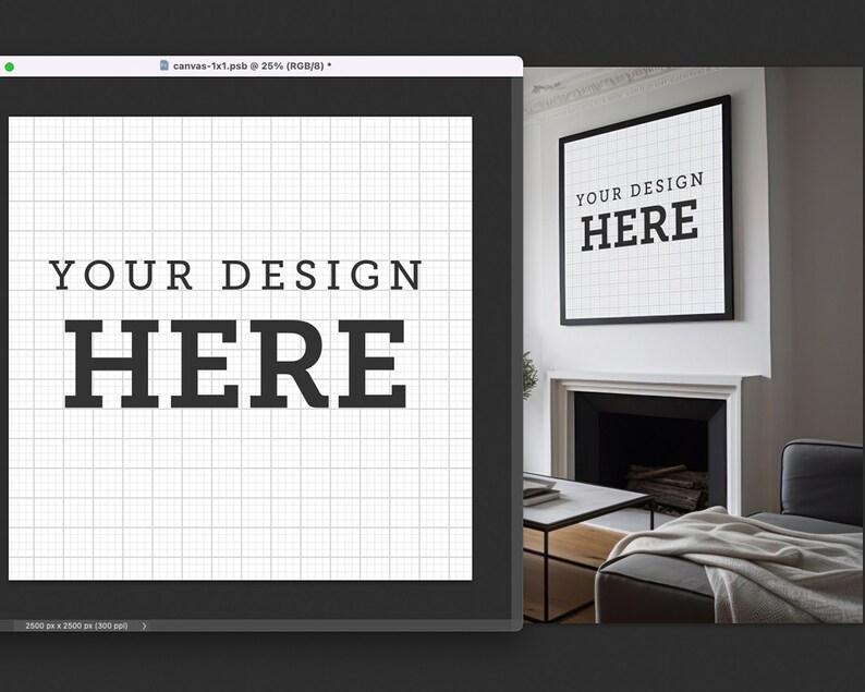 4 Professional Square Canvas 1x1 Mockups #18 - Realistic Templates for ...