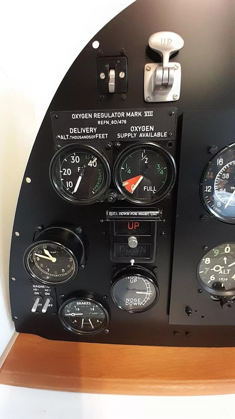 RAF WW2 Mk 2 Spitfire Cockpit Instrument Panel . (reproduction With ...