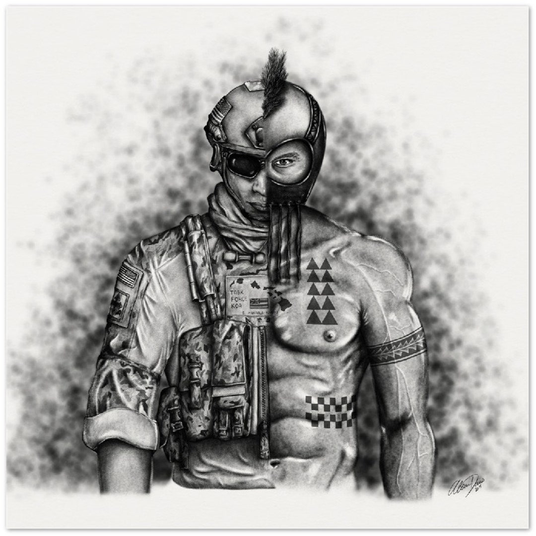 Alinanashdesigns Soldier Warrior Wall Print, Army Illustration ...