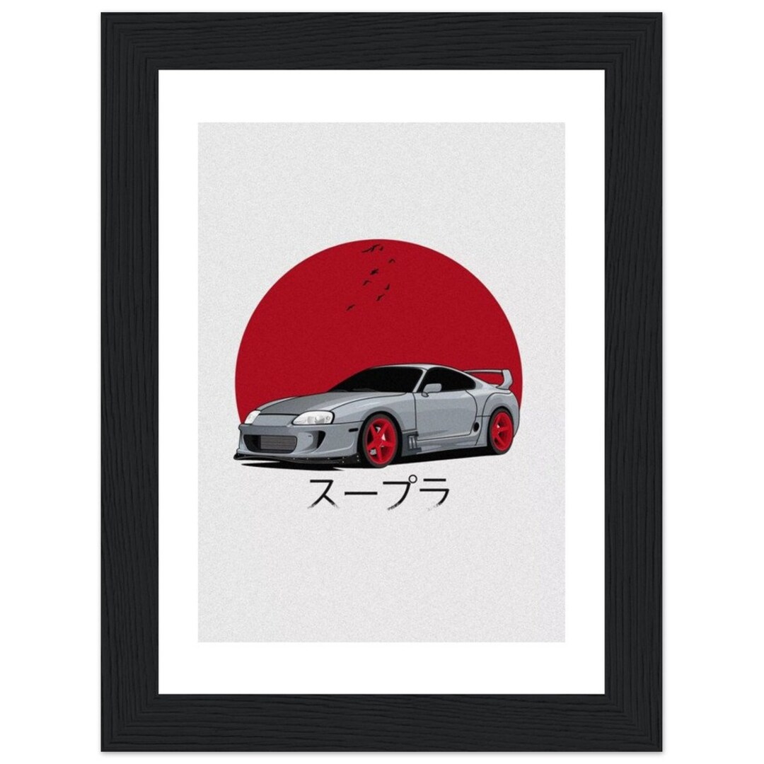 Toyota Supra Poster Made of Matte Paper With a Wooden Frame - Etsy