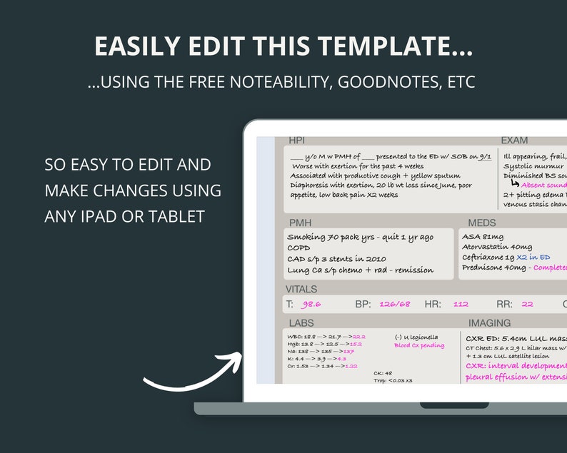 Medical Student/resident H&P/SOAP Note Template for Inpatient Medicine ...