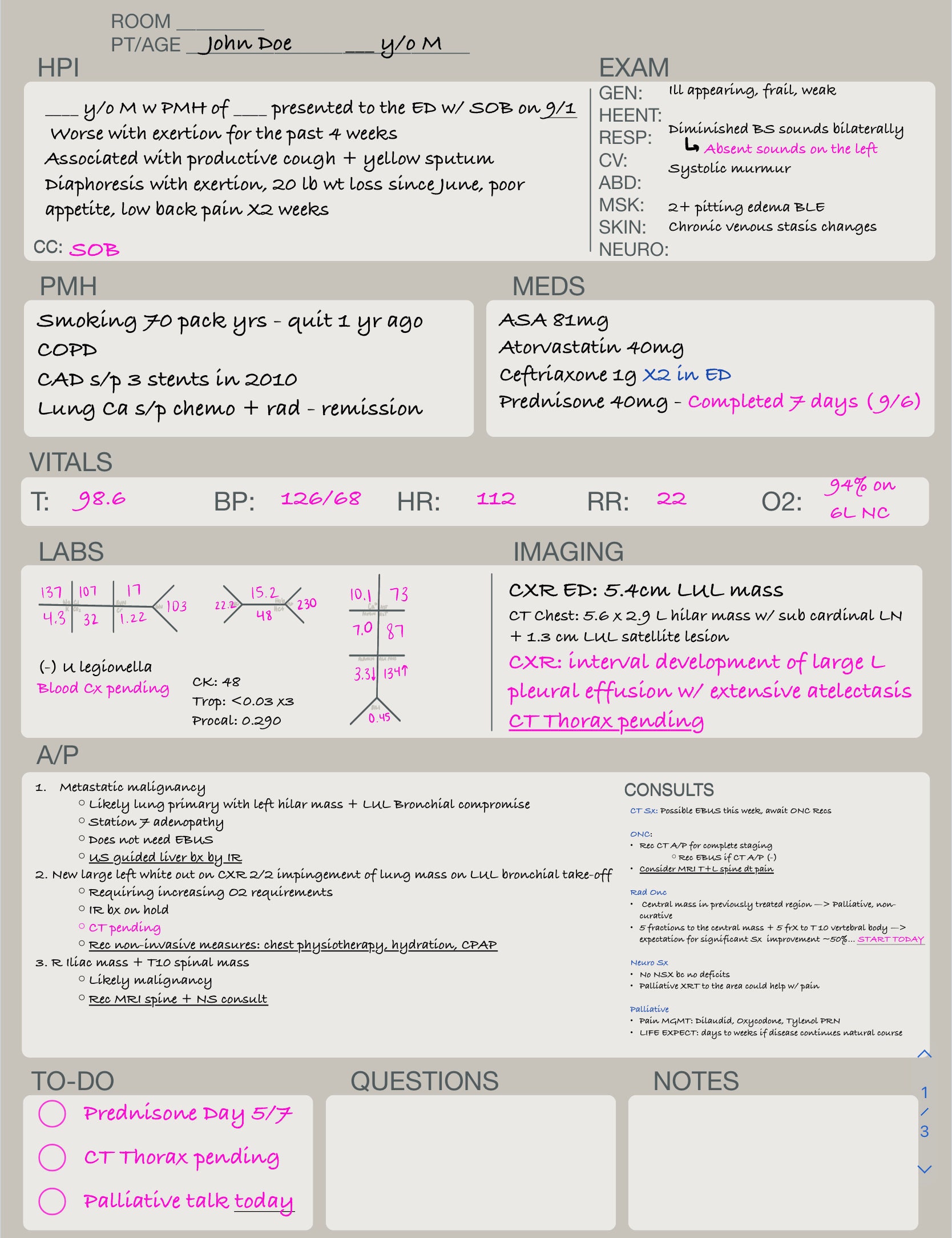 Medical Student/resident H&P/SOAP Note Template *more Details* for ...