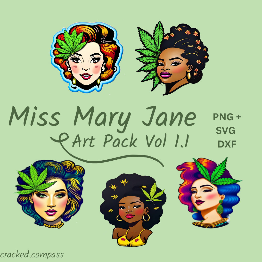 Miss Mary Jane Women & Cannabis Design Bundle Stoner Women - Etsy