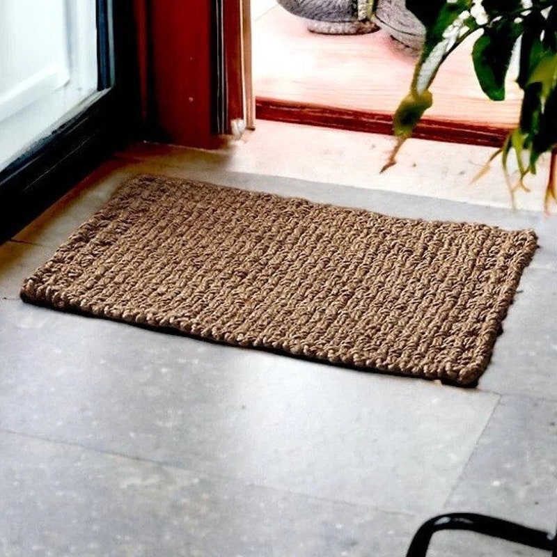 Hand Woven Jute Door Mat - Etsy UK