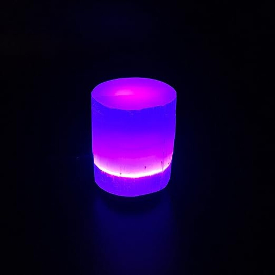 Selenite Cylinder Lamp USB LED Colour Changing Table Lamp 8cm, 10cm ...