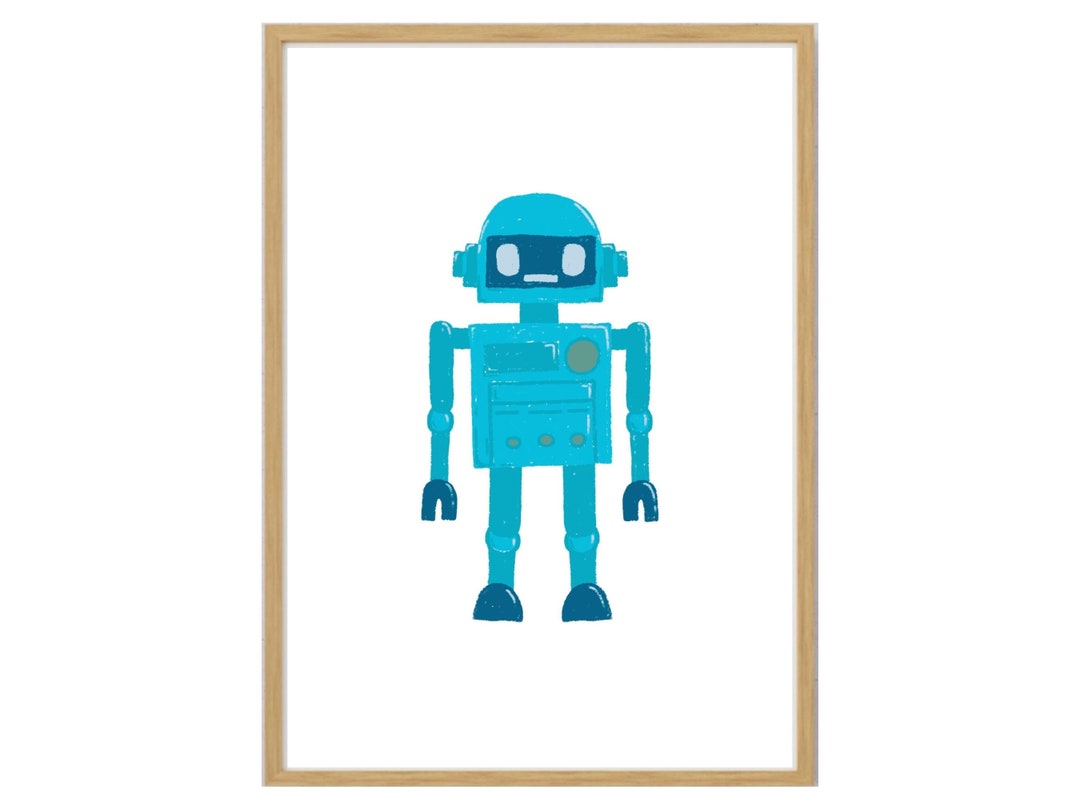 Blue Robot Kids Poster Affirmations Kids Cute Kids Poster - Etsy