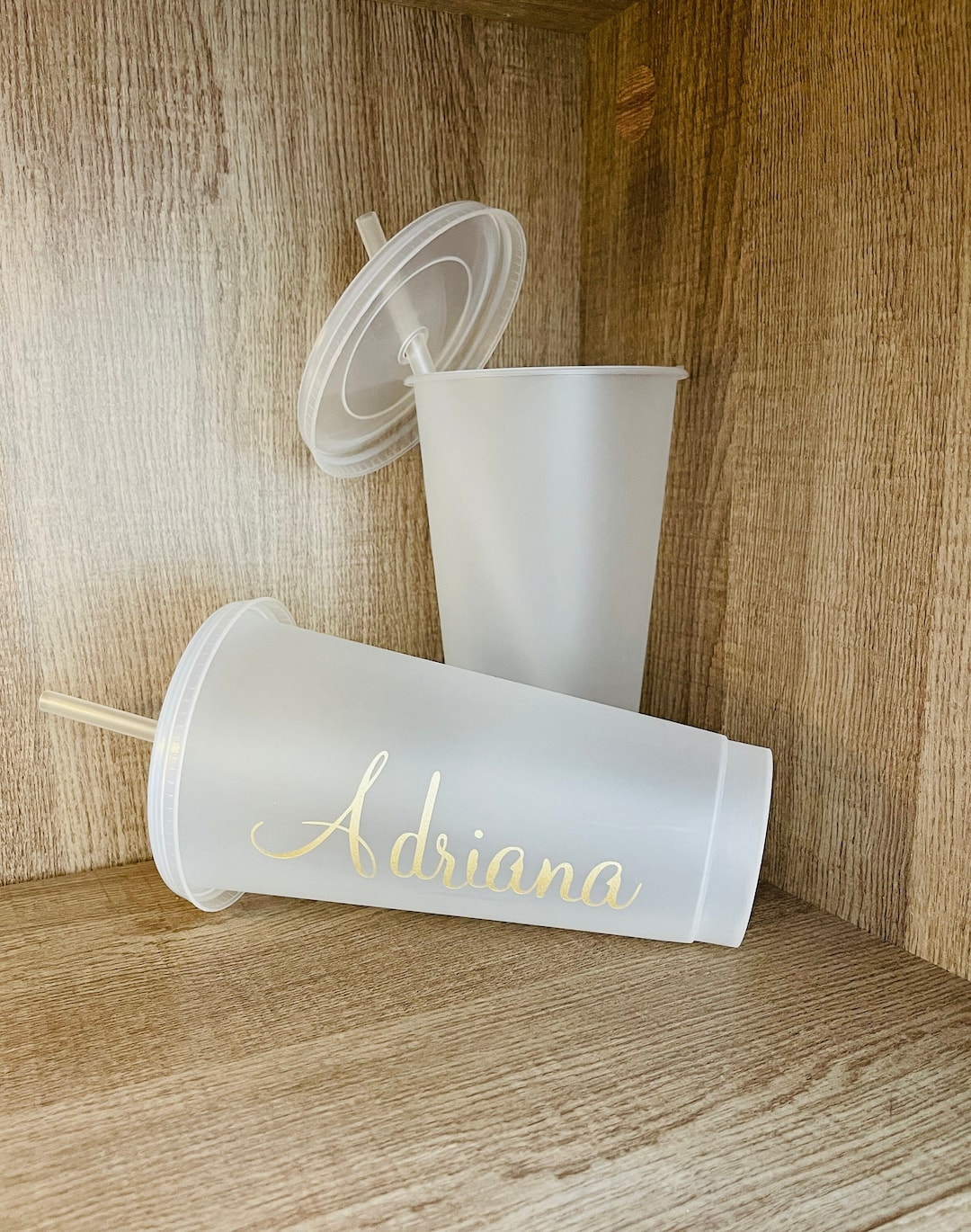 Personalized Custom Name Cups With Lid and Straw - Iced Coffee Cups ...