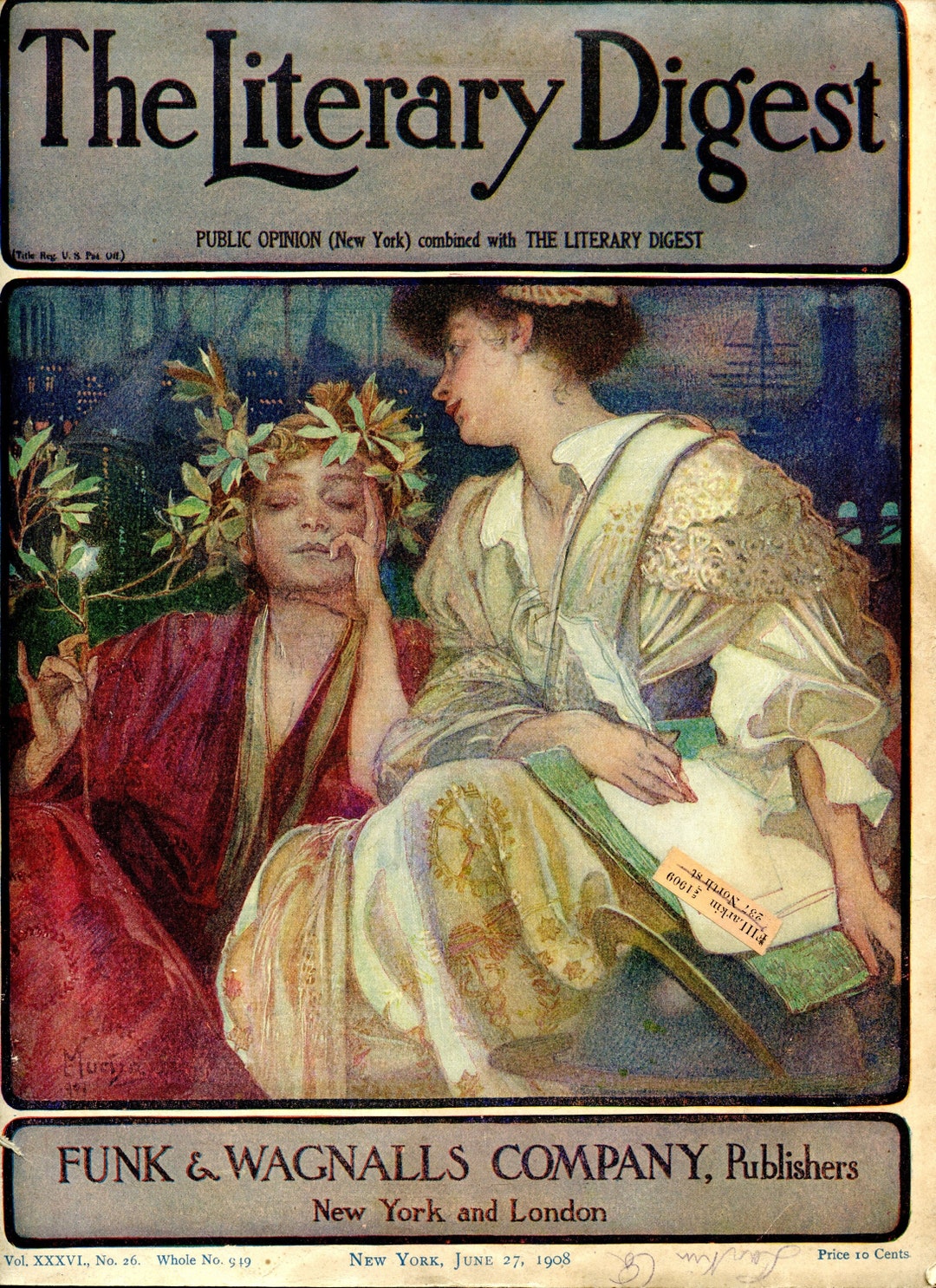 Alphonse Mucha Cover - ENTIRE ANTIQUARIAN MAGAZINE - Literary Digest ...