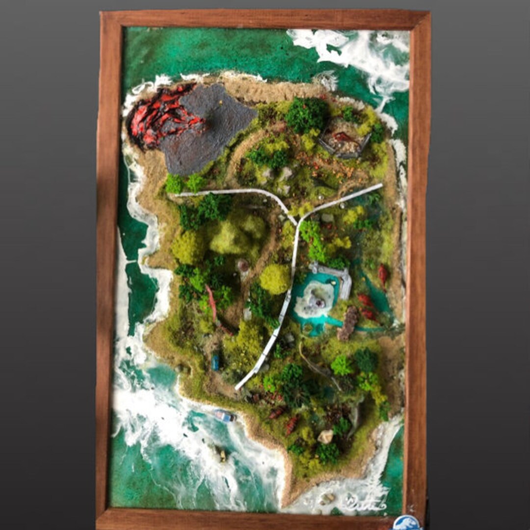 Mapa del mundo jurásico. Mapa de isla realista en 3D - Etsy España