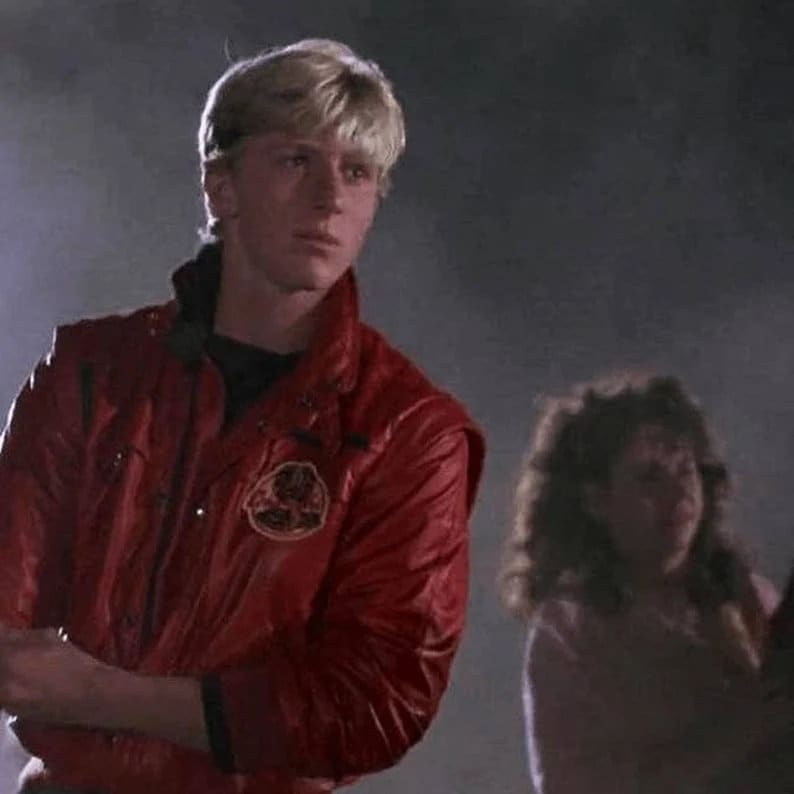 Men's Karate Kid Johnny Lawrence Cobra Red Faux Leather Jacket Handmade ...