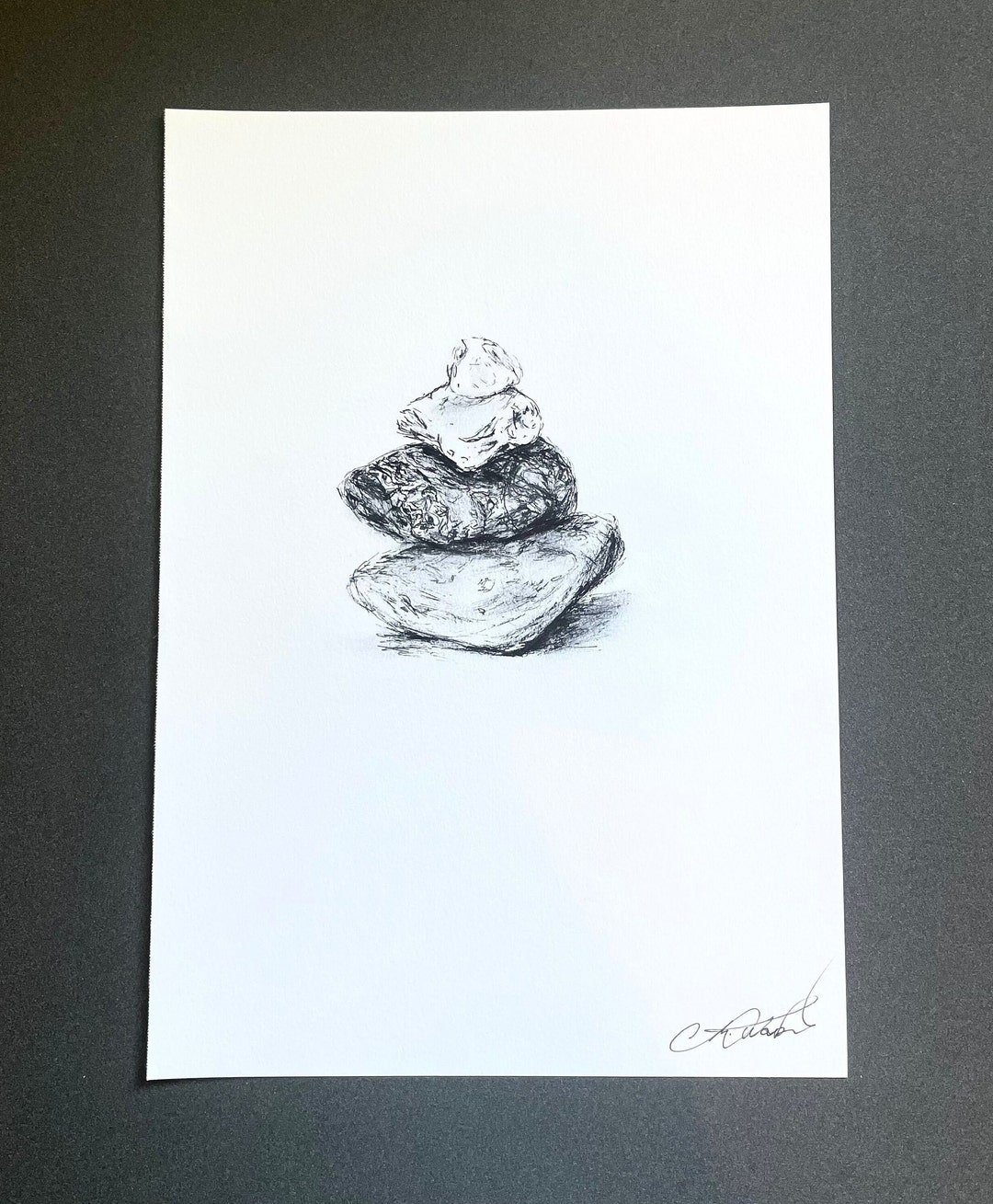 Small Carin Rock Stack 2, Original Pen and Ink Drawing on 7x10 Paper - Etsy