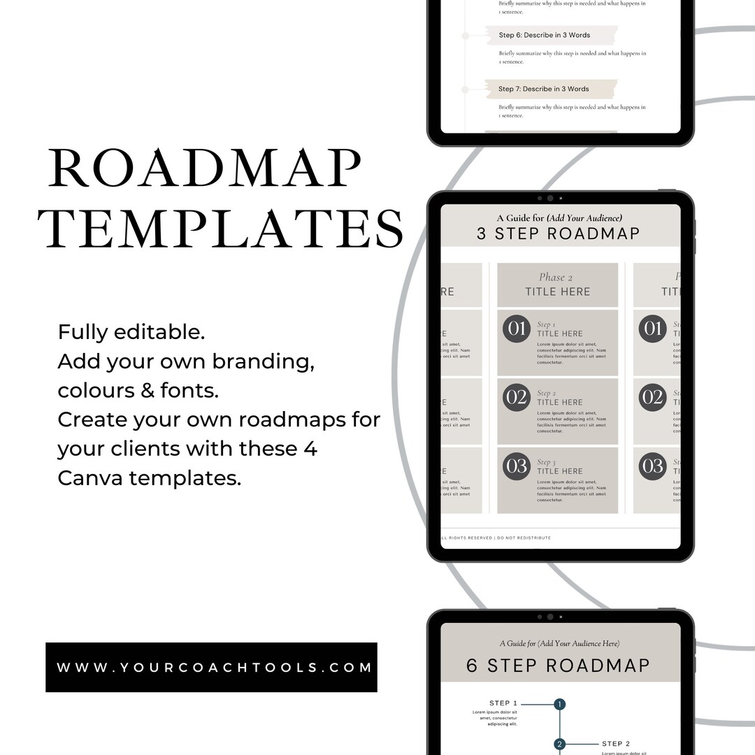 Business Roadmap Templates 4 Roadmap Templates 3,6,9,10 Step Roadmaps ...