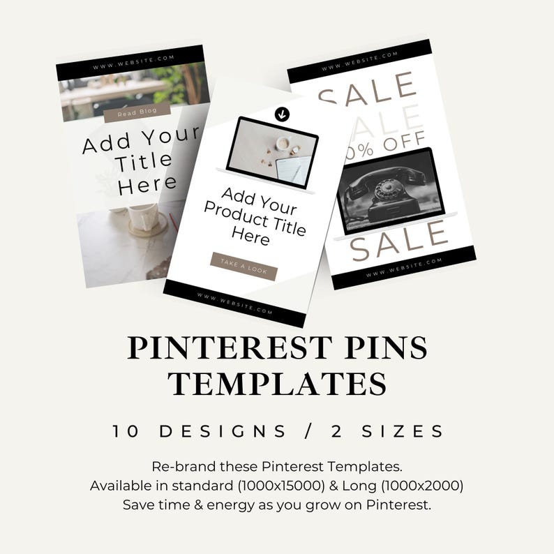 10 Pinterest Pin Designs for Product Promo | 2 Sizes | Templates | Pin ...