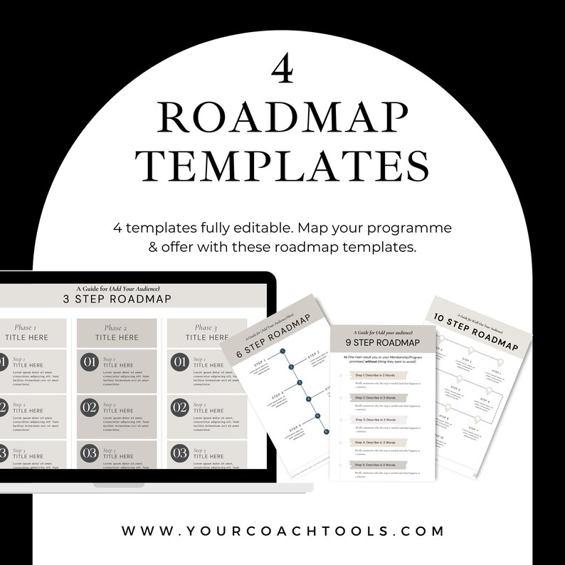 Business Roadmap Templates | 4 Roadmap Templates | 3,6,9,10 Step ...