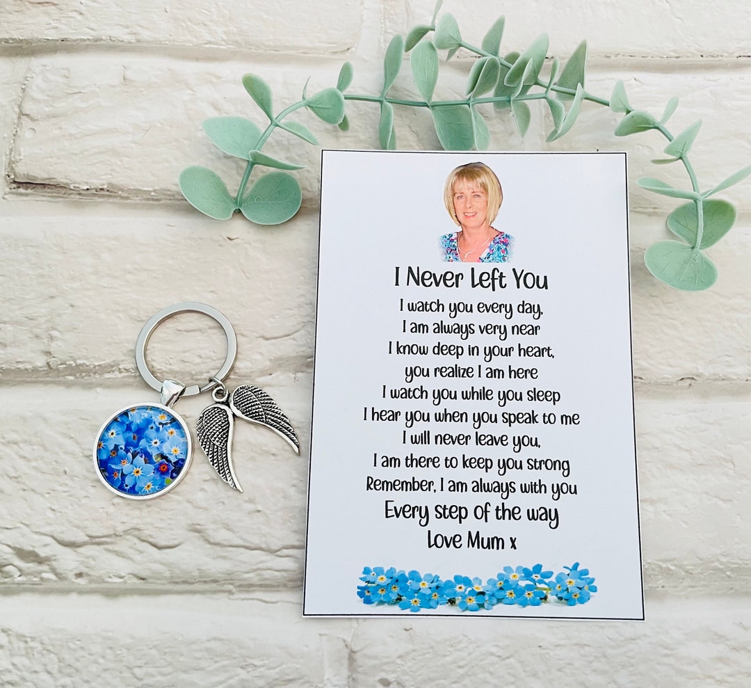 Personalized Forget Me Not Memorial Keyring & Card - Remembrance ...