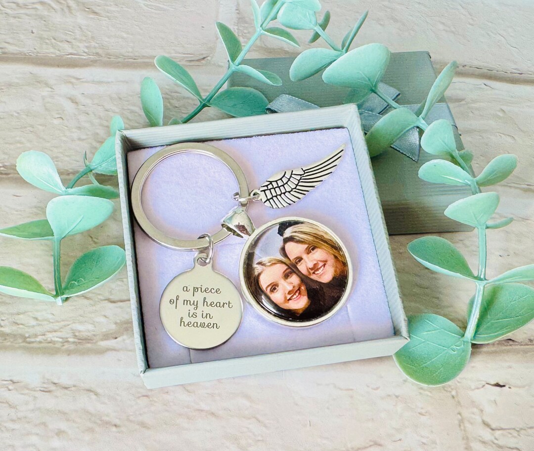 Personalized Photo Memorial Keyring: Loss Loved Ones Keepsake Gift ...