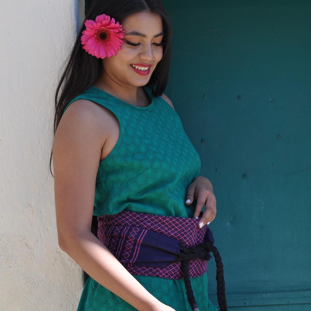 Mexican Belt FAJA • 100% Cotton • Handmade in Oaxaca • 180 X 15 Cm • in ...