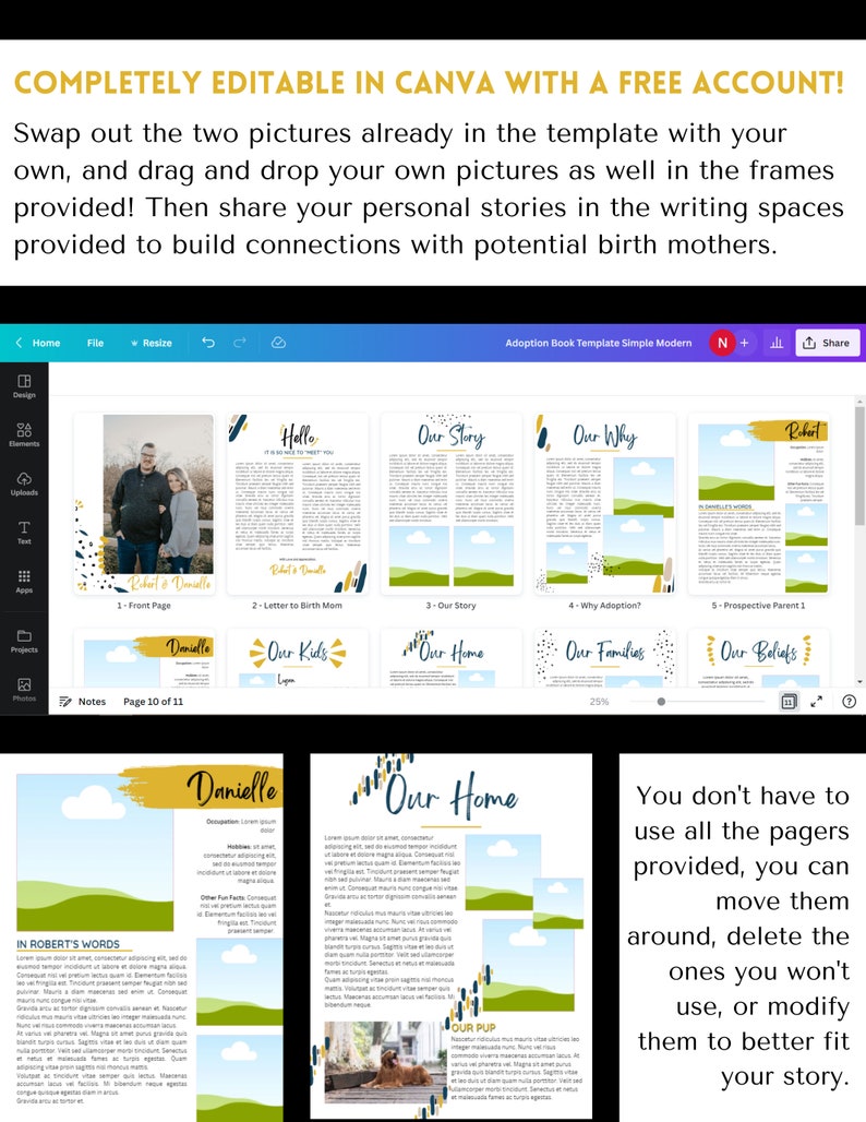 Modern Adoption Profile Template - Etsy
