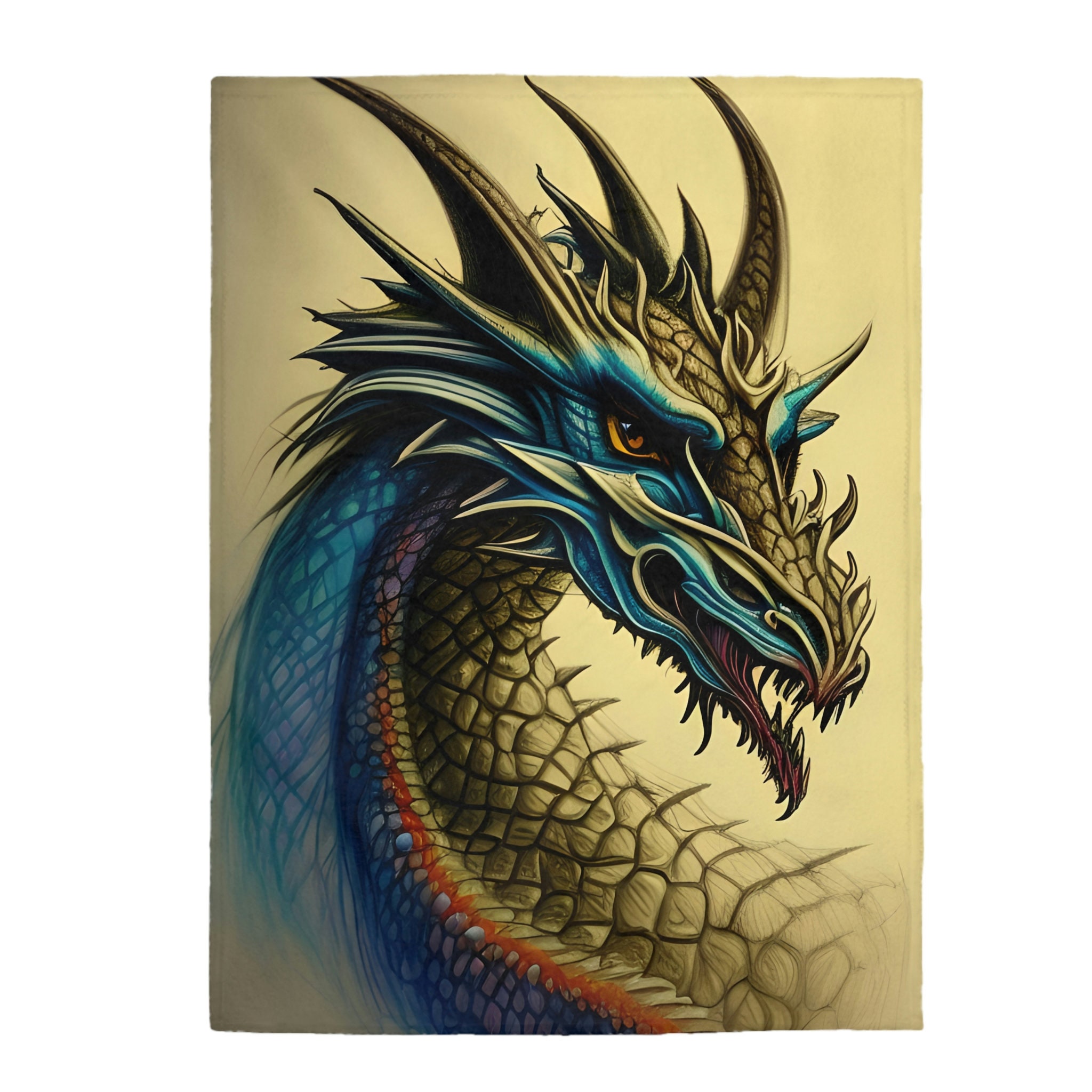 Dragon Plush Blanket Mystical Dragon Velveteen Blanket Home Decor ...