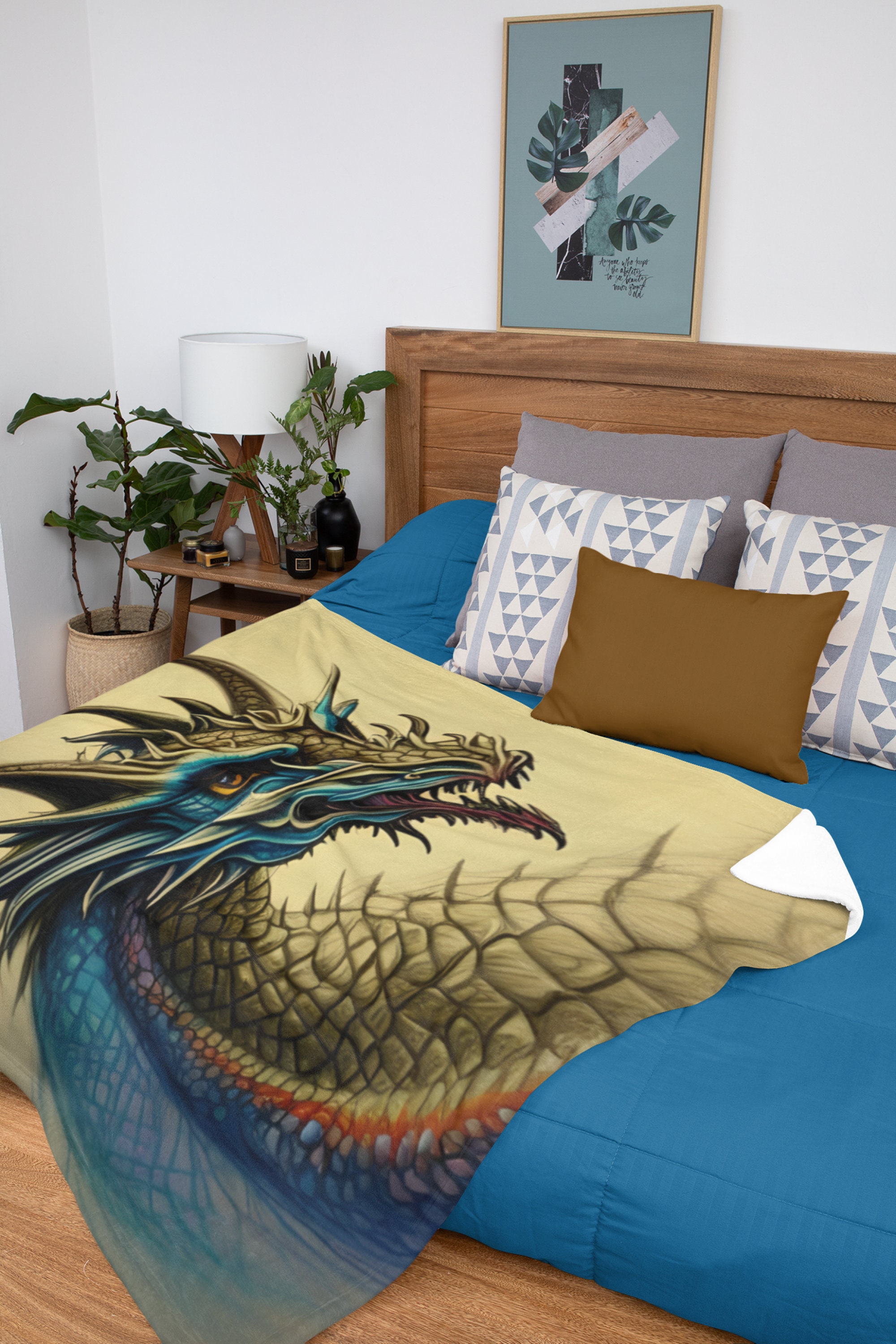 Dragon Plush Blanket Mystical Dragon Velveteen Blanket Home Decor ...
